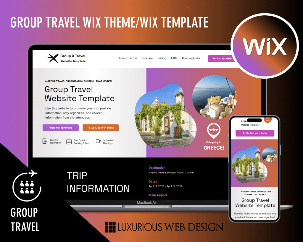 Group Travel Website Design | Group Trip Website Template