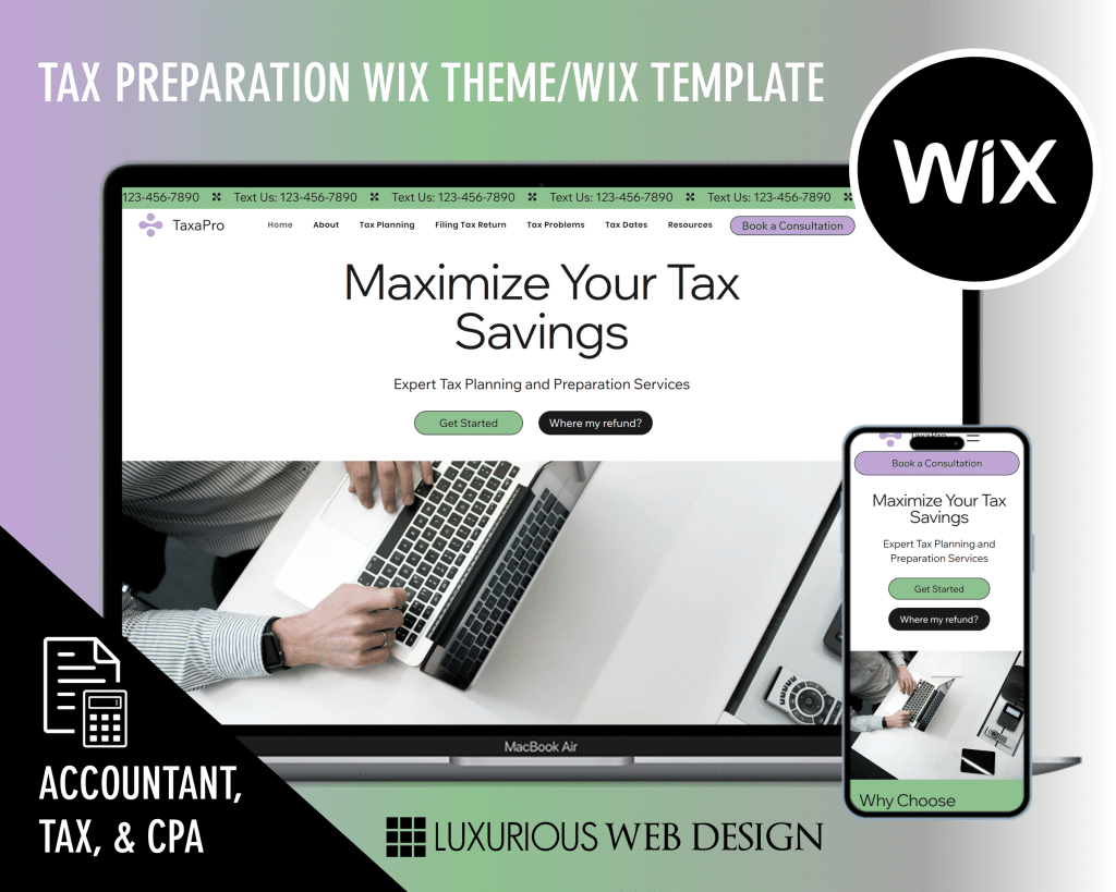 Taxa Pro Website Template - Wix Templates and Wix Themes
